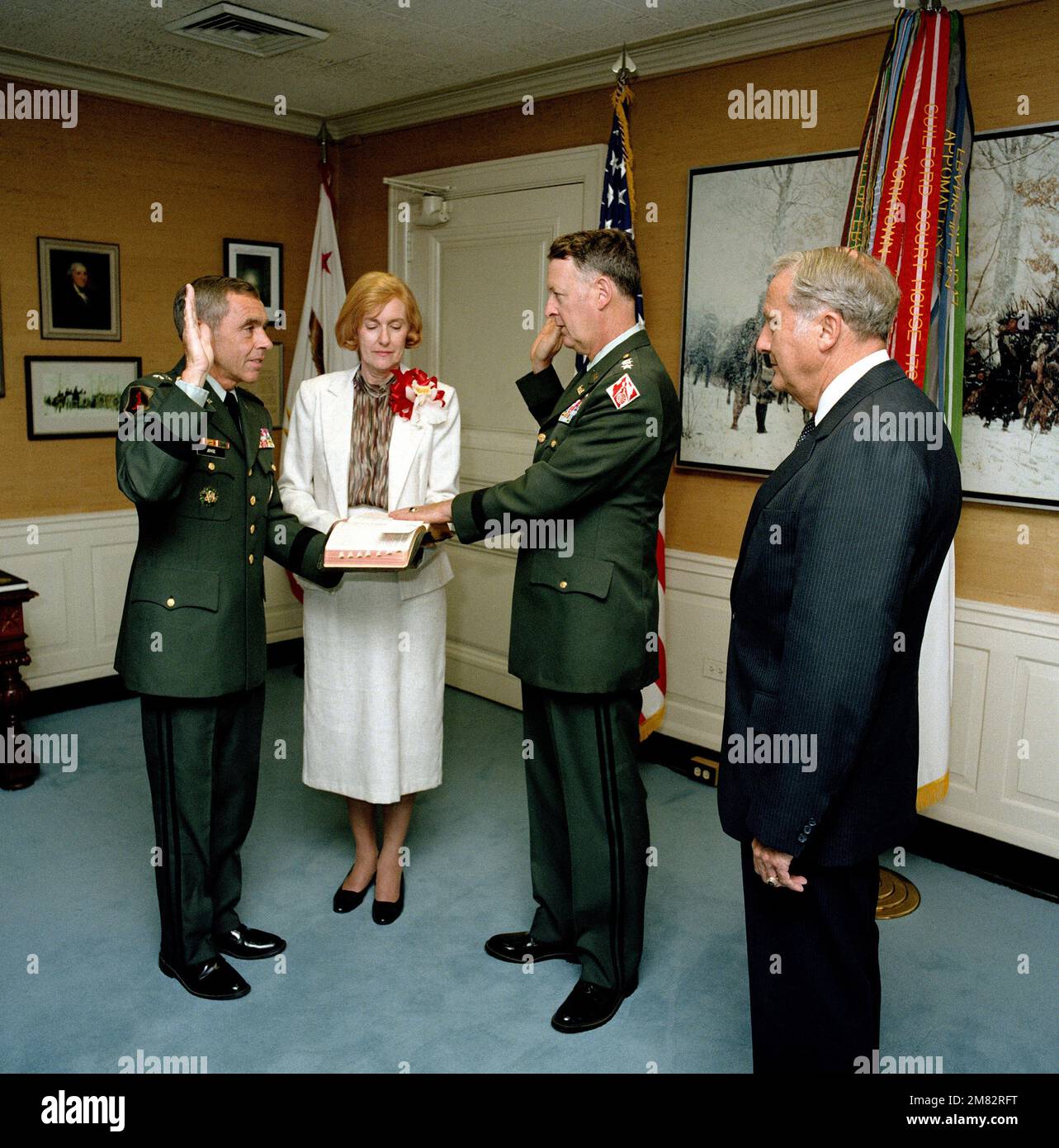 As his wife, Kitty holds the Bible, Lieutenant General Elvin R. Heiberg ...