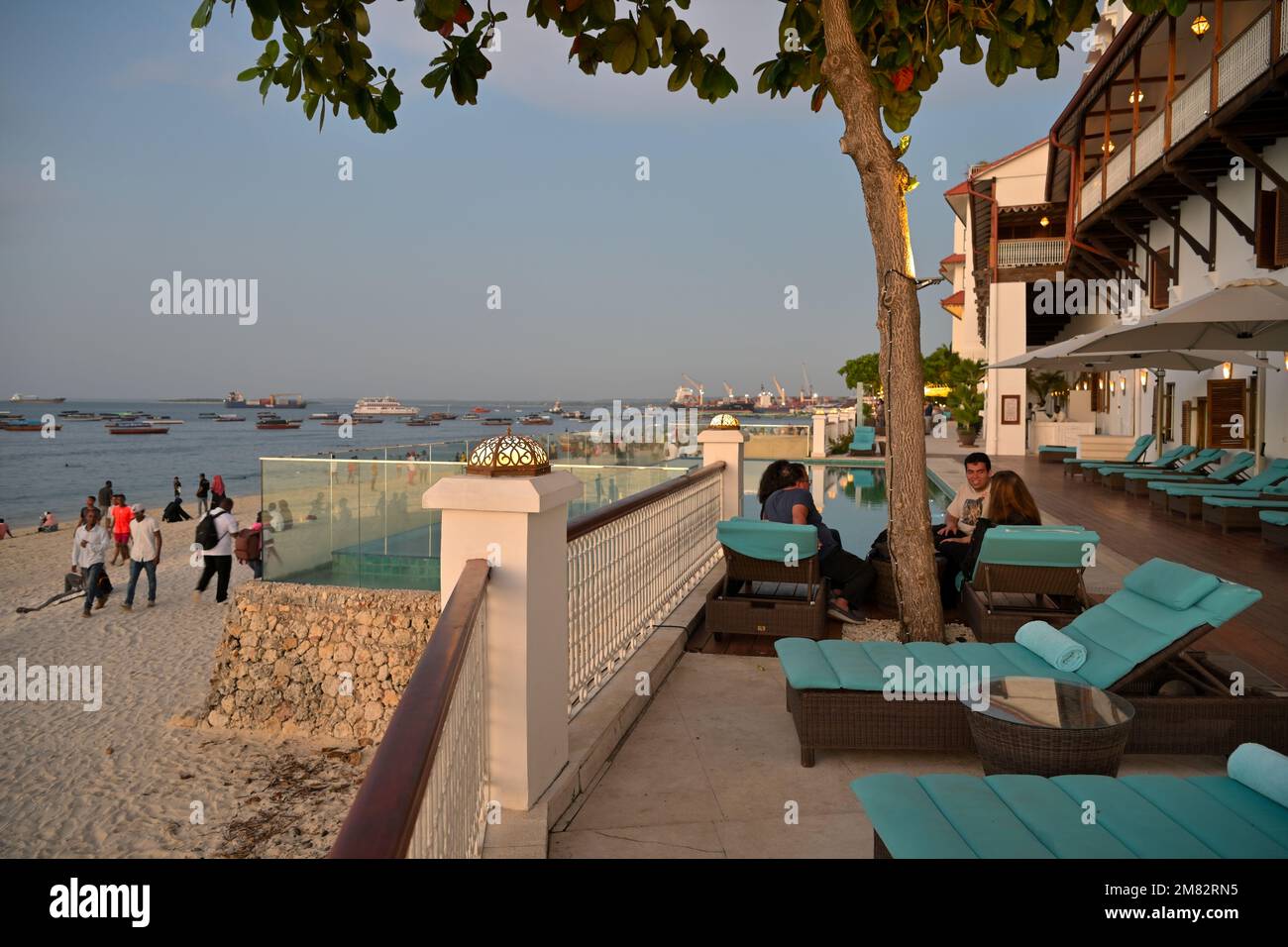 The luxury Park Hyatt hotel at the beachfront of the Stone Town (Unesco ...