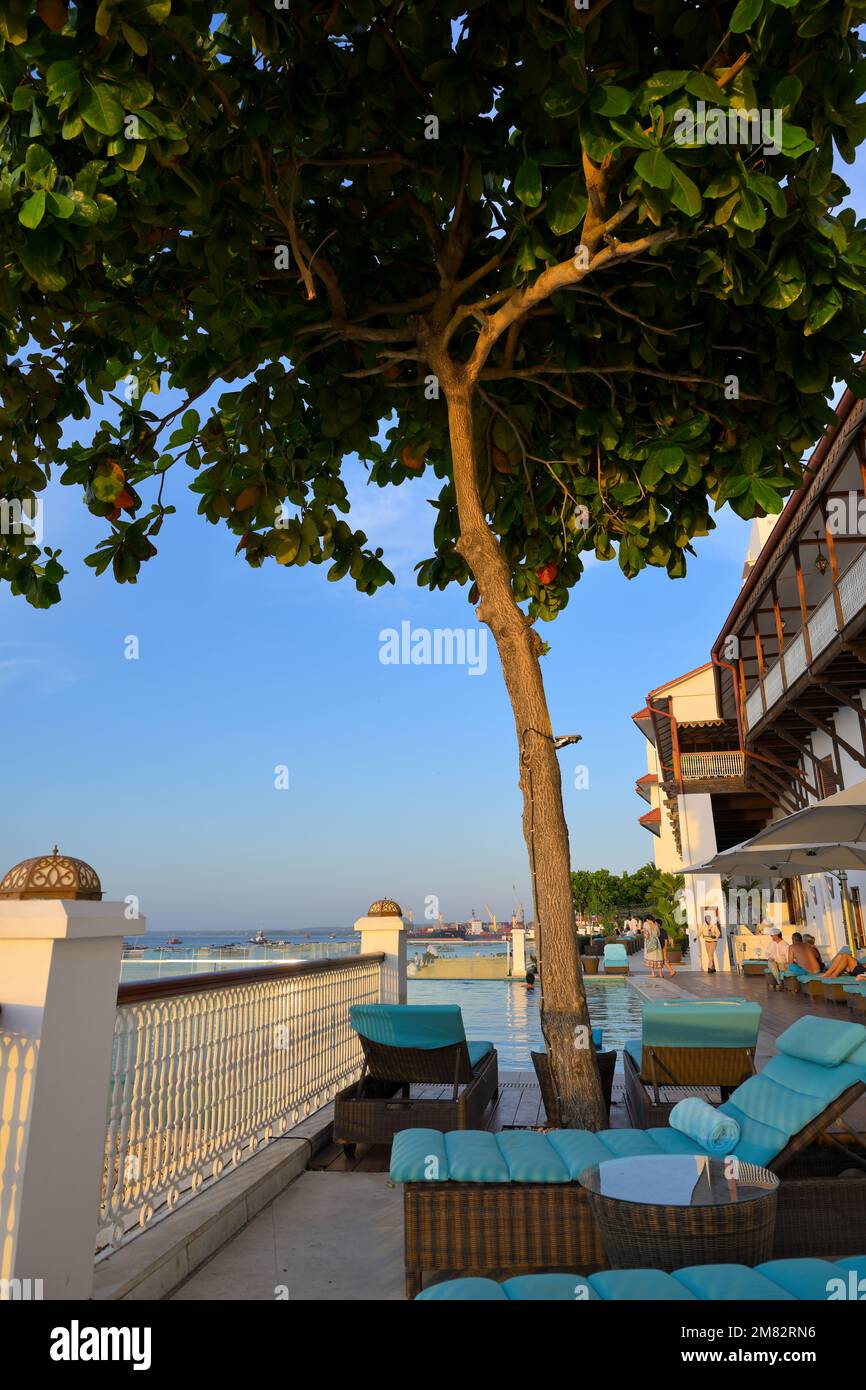 The luxury Park Hyatt hotel at the beachfront of the Stone Town (Unesco ...