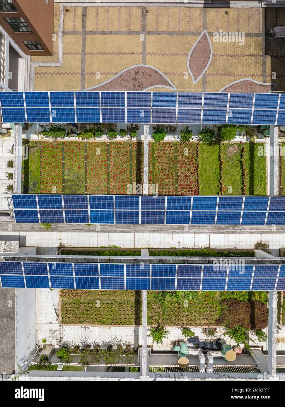 Solar panels on the school roof Stock Photo - Alamy