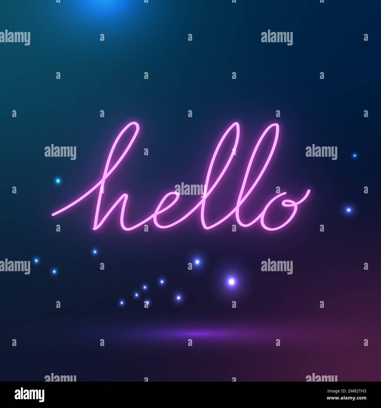 Neon purple hello sign on a galaxy background vector Stock Vector Image ...