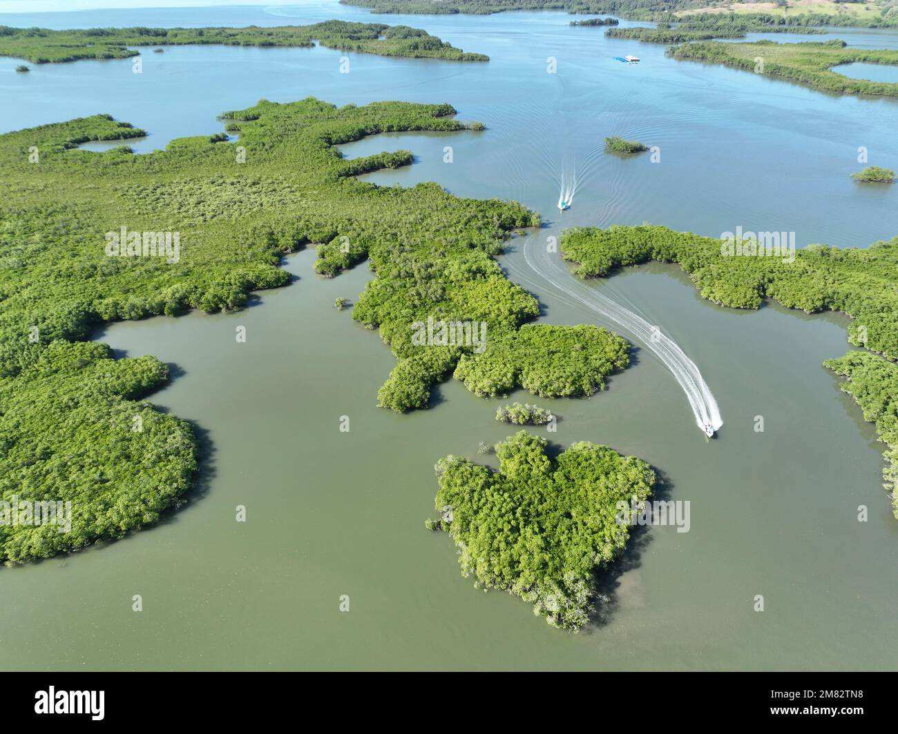 Golfo de Nicoya, Isla Venado, mangrove and other tropical islands in the Pacific of Costa Rica ...