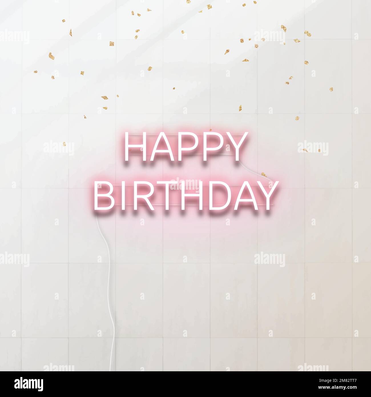 Pink neon happy birthday typography vector Stock Vector Image & Art - Alamy