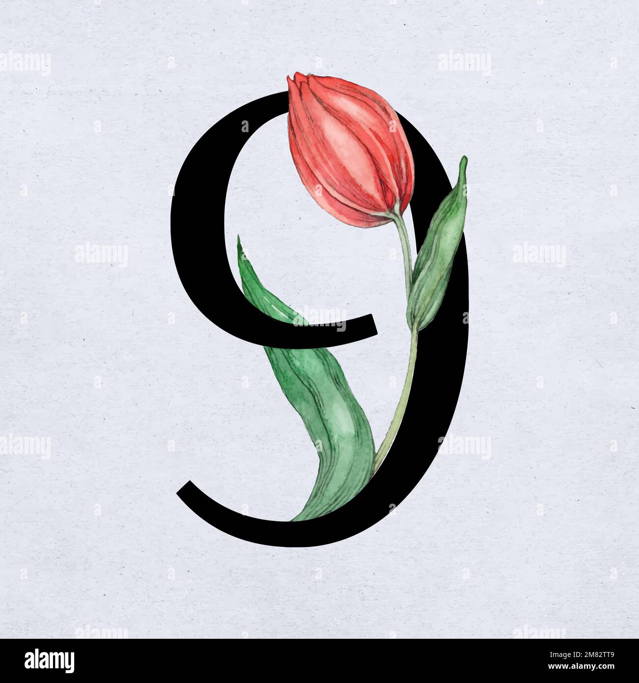 Vector number 9 font vintage serif typeface Stock Vector Image & Art ...