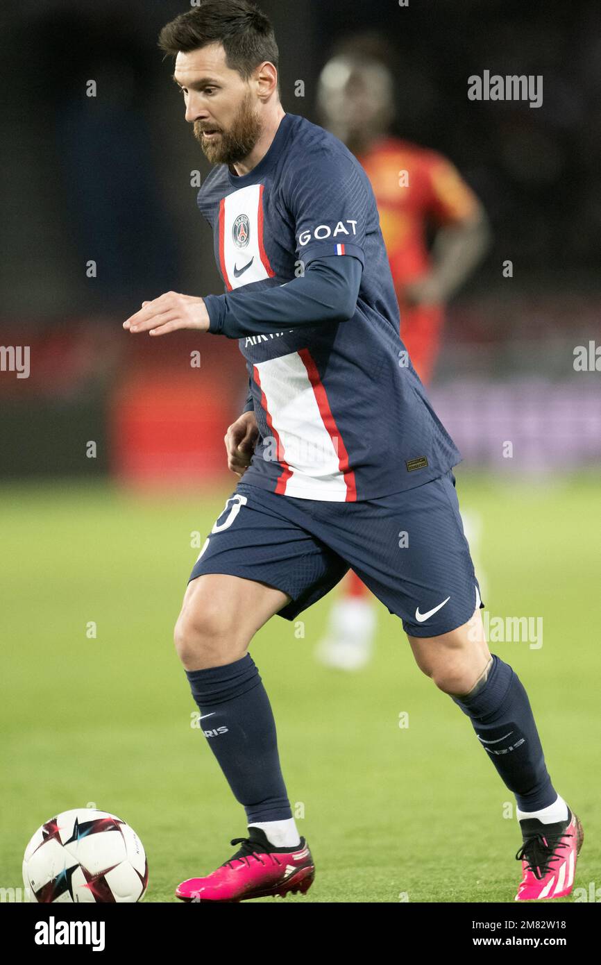 Leo Messi of Paris Saint-Germain in action during the Ligue 1 Uber Eats ...