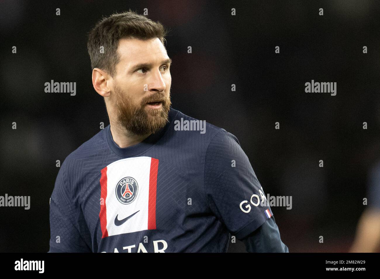 Leo Messi of Paris Saint-Germain in action during the Ligue 1 Uber Eats ...