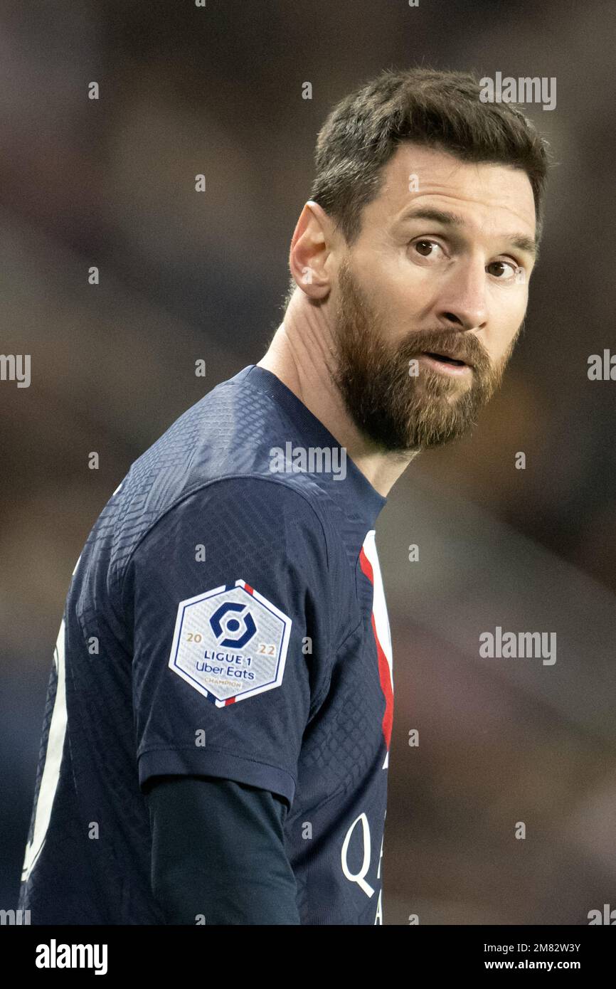 Leo Messi of Paris Saint-Germain in action during the Ligue 1 Uber Eats ...