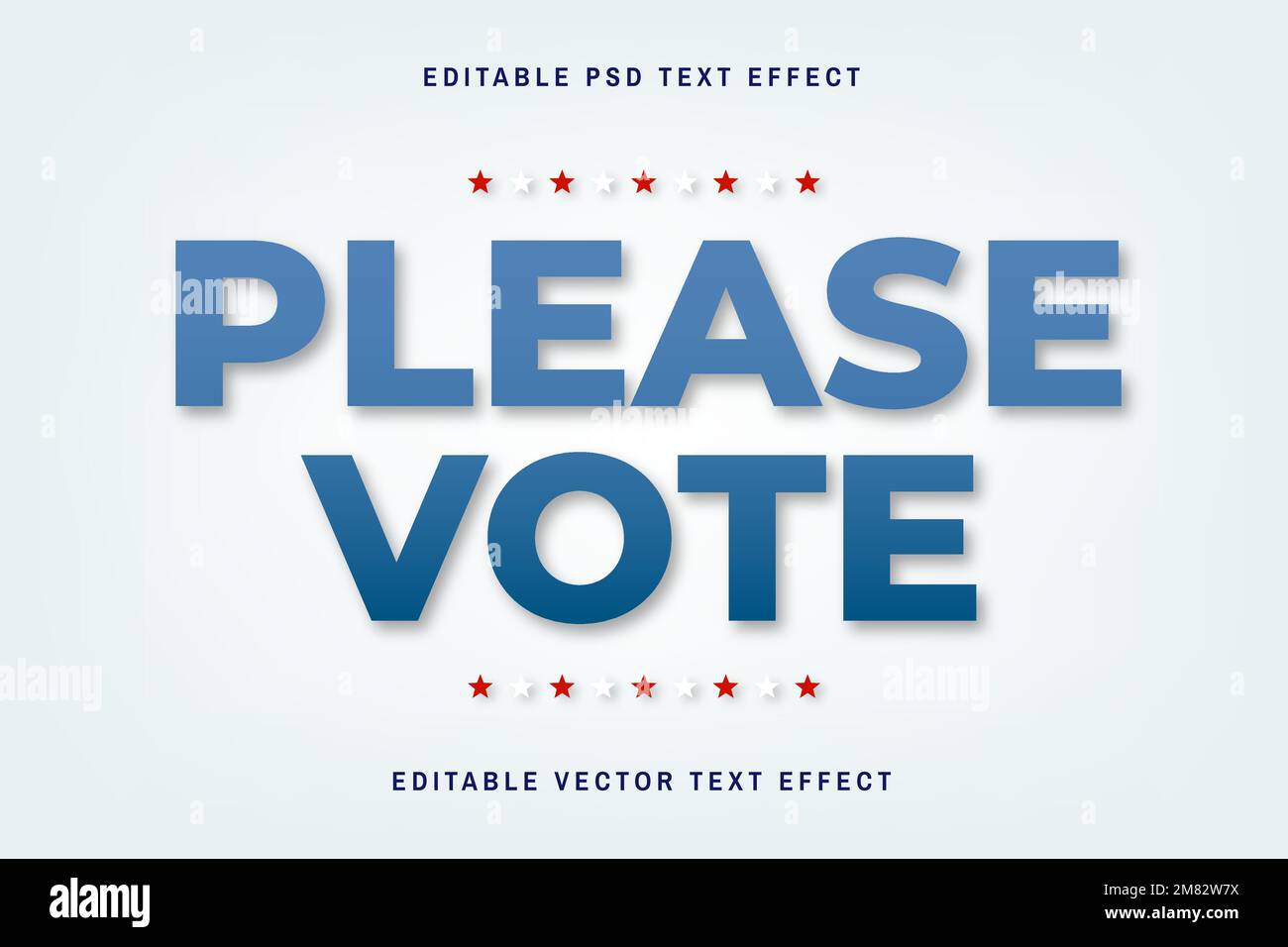 White and blue editable vector text effect template Stock Vector Image ...