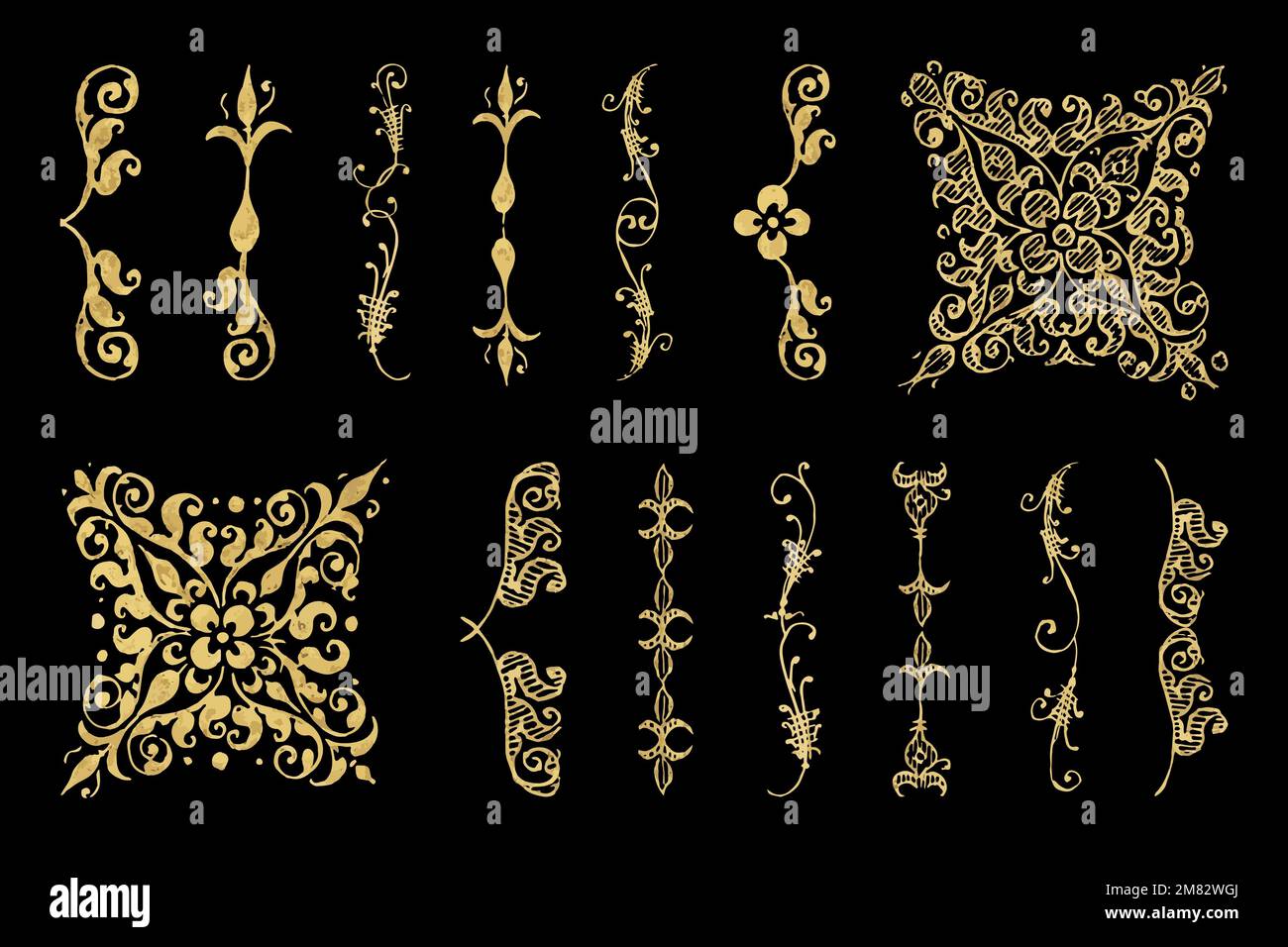 Victorian gold vintage divider vector set, remix from The Model Book of ...