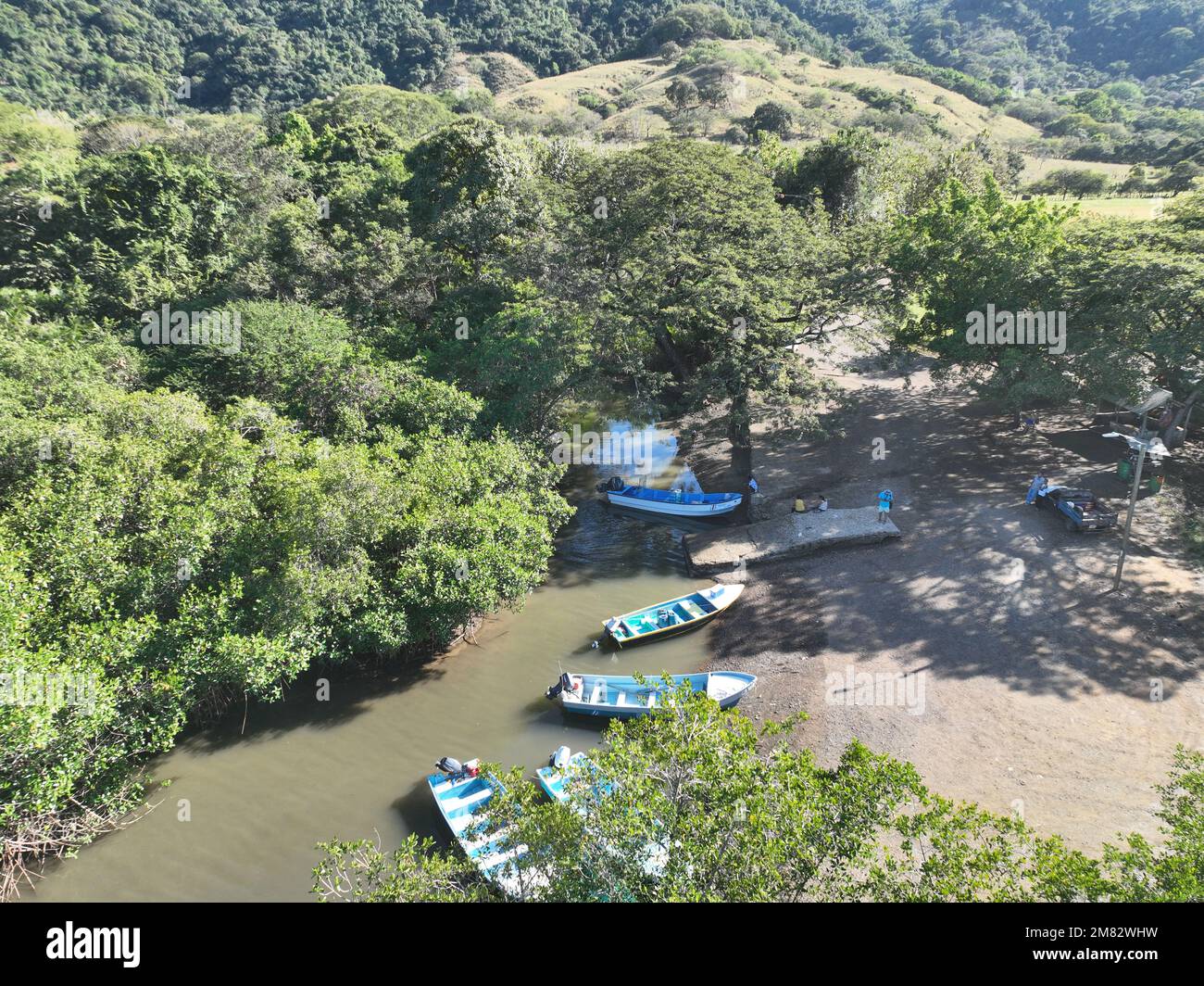 Tropical islands and mangrove in the Golfo de Nicoya, Isla Venado, in the Pacific coast of Costa ...