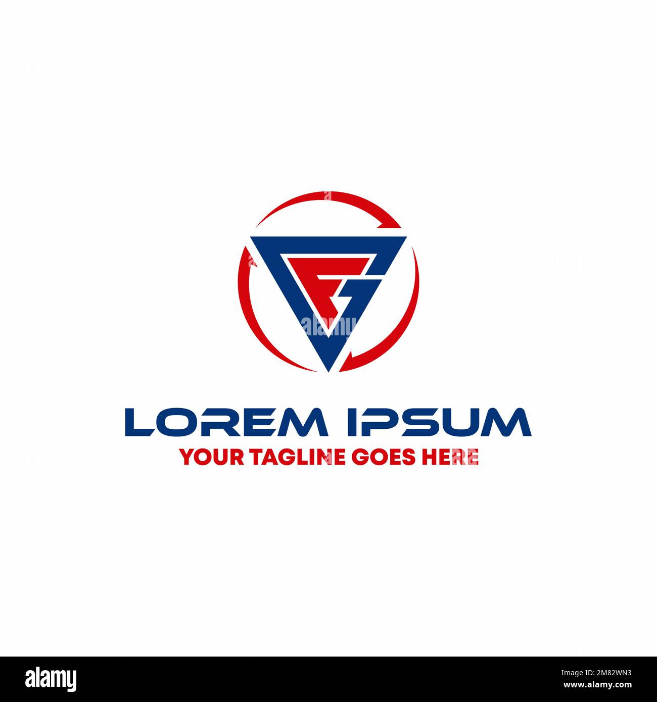 Simple letter or word FG or GF font in triangle with circle arrow image graphic icon logo design ...