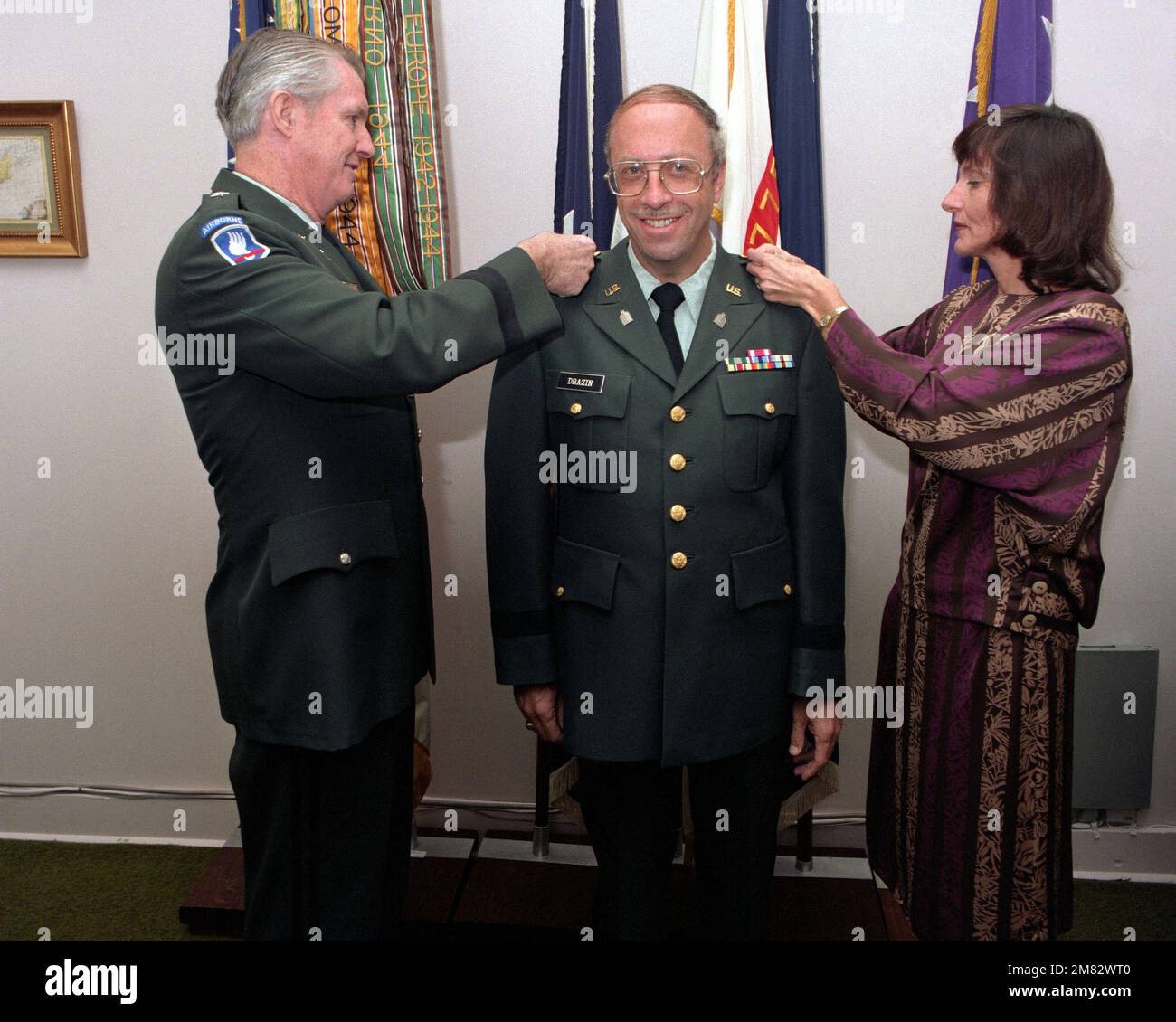 COL. Israel Drazin, center, receives the promotion to brigadier general ...