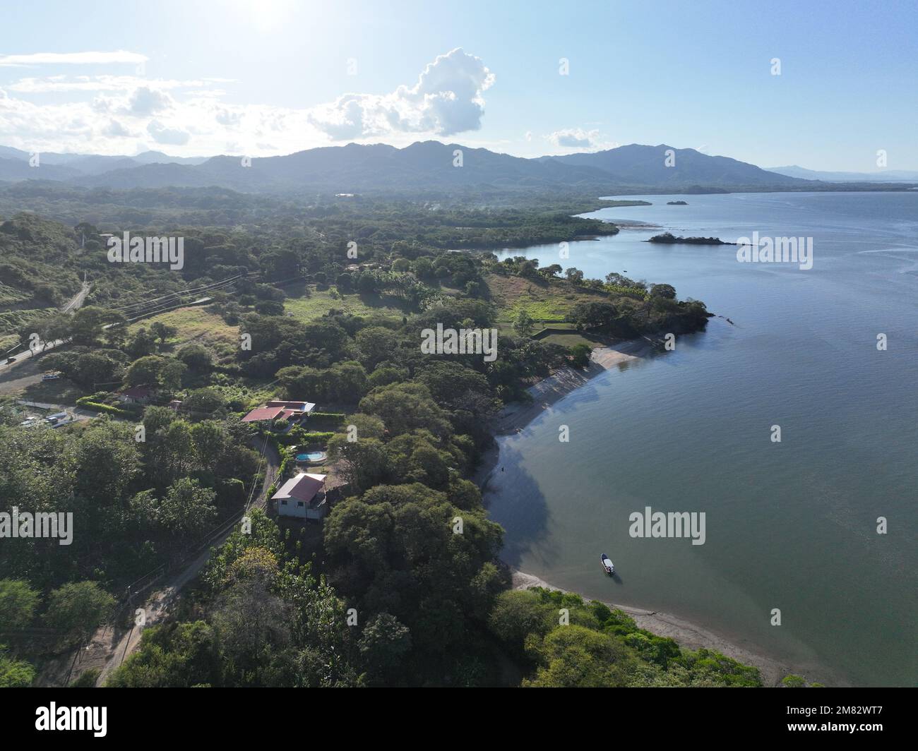 Aerial View of Playa Naranjo and the Naranjo Ferry in the Golfo de ...