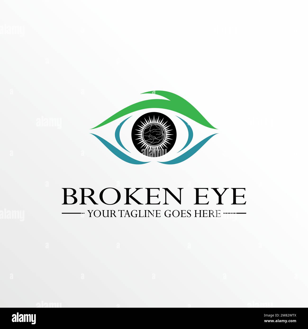 Simple and unique broken or retina eye in line art graphic icon logo ...