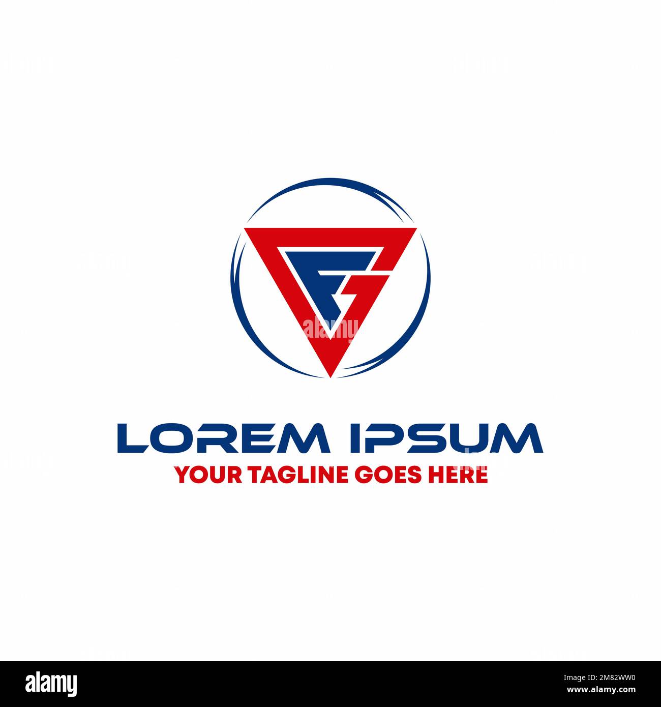 Simple letter or word FG or GF font in triangle with circle arrow image ...