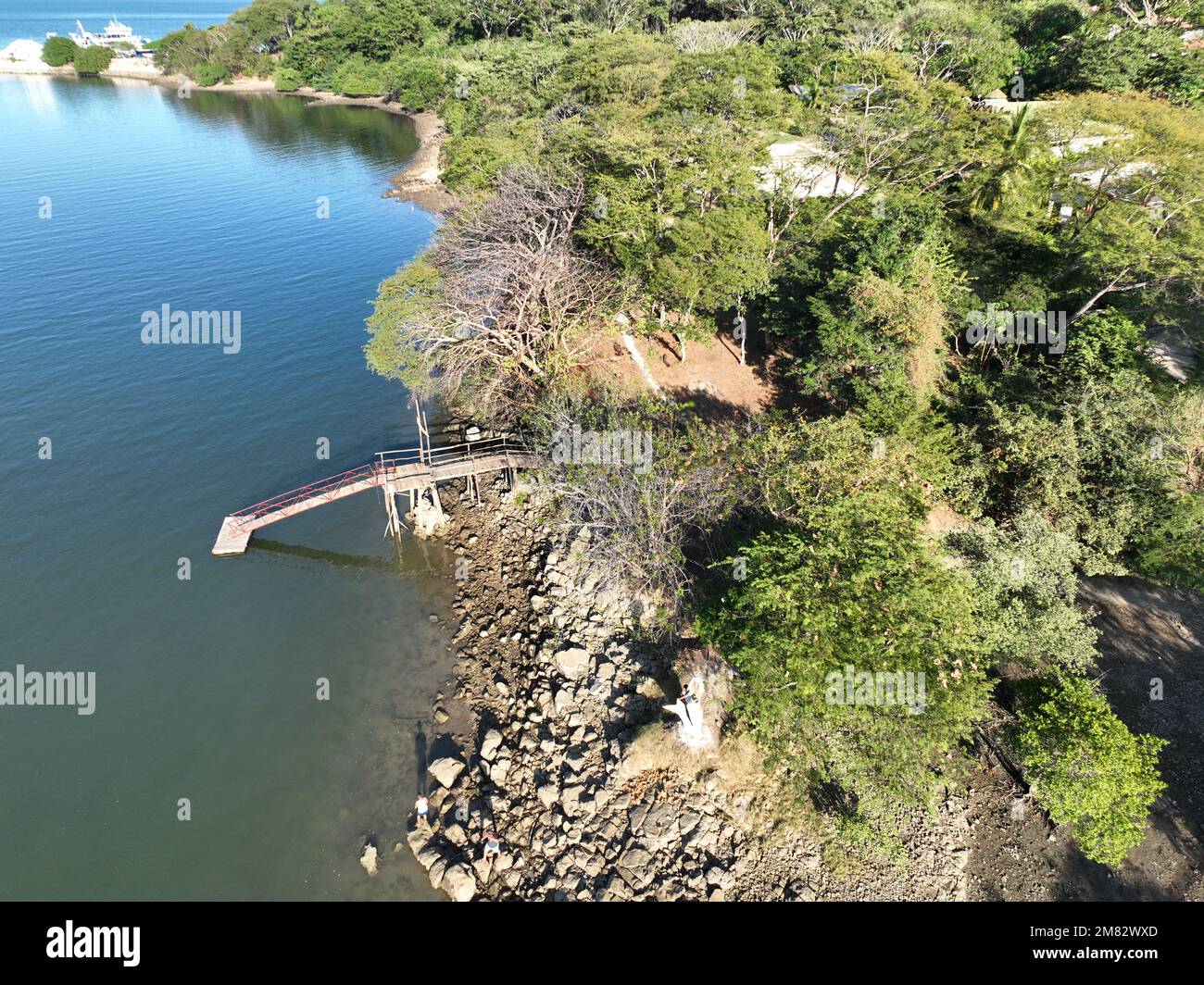 Aerial View of Playa Naranjo and the Naranjo Ferry in the Golfo de ...