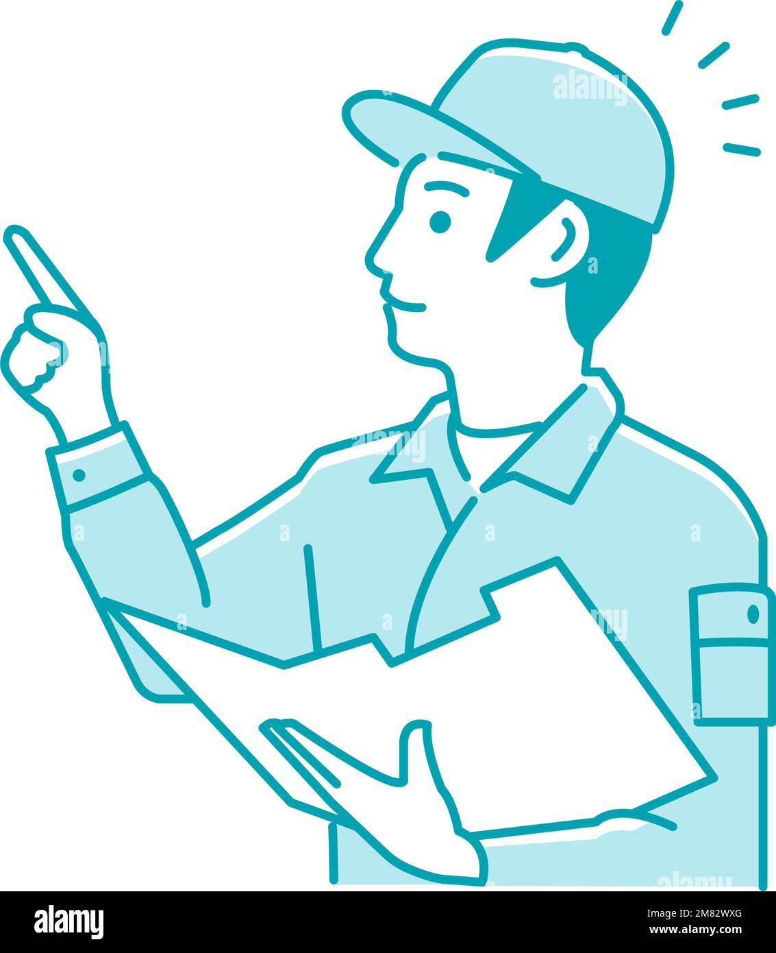Vector illustration of a male worker doing regular inspection Stock ...