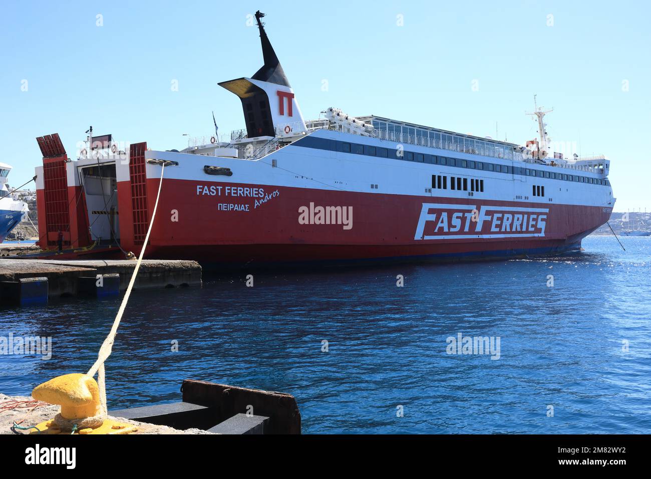 Greek ferry lines Stock Photo - Alamy