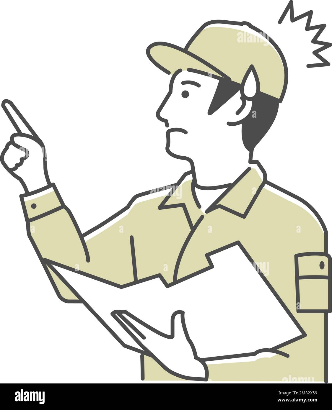 Vector illustration of a male worker doing regular inspection ...