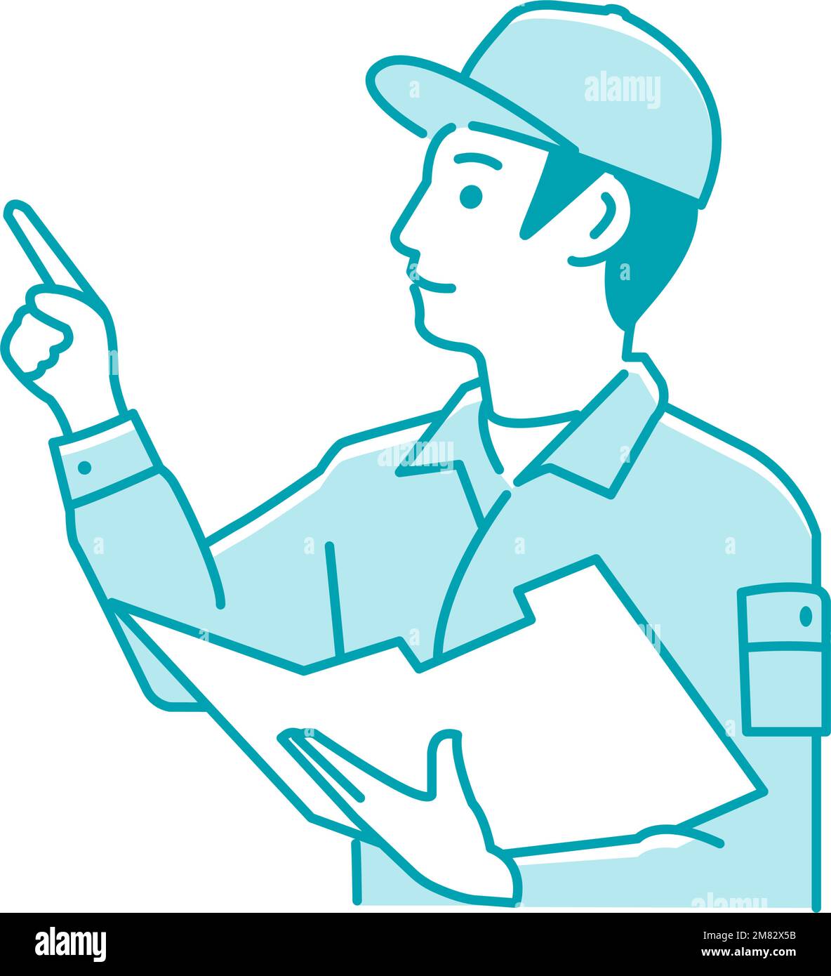 Vector illustration of a male worker doing regular inspection Stock ...
