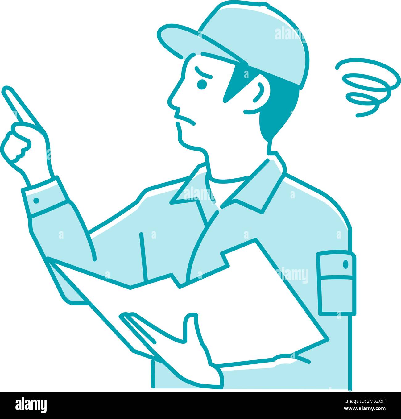 Vector illustration of a male worker doing regular inspection ...