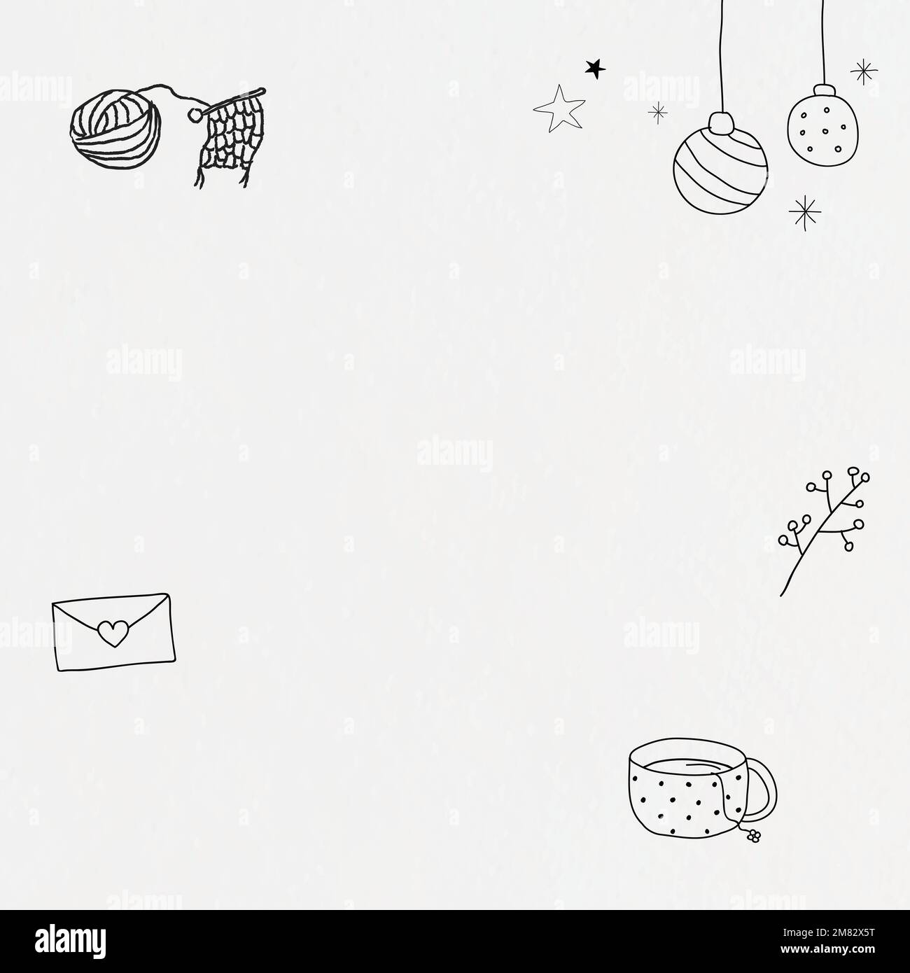 Hand drawn lifestyle frame vector cute winter doodle illustration Stock ...