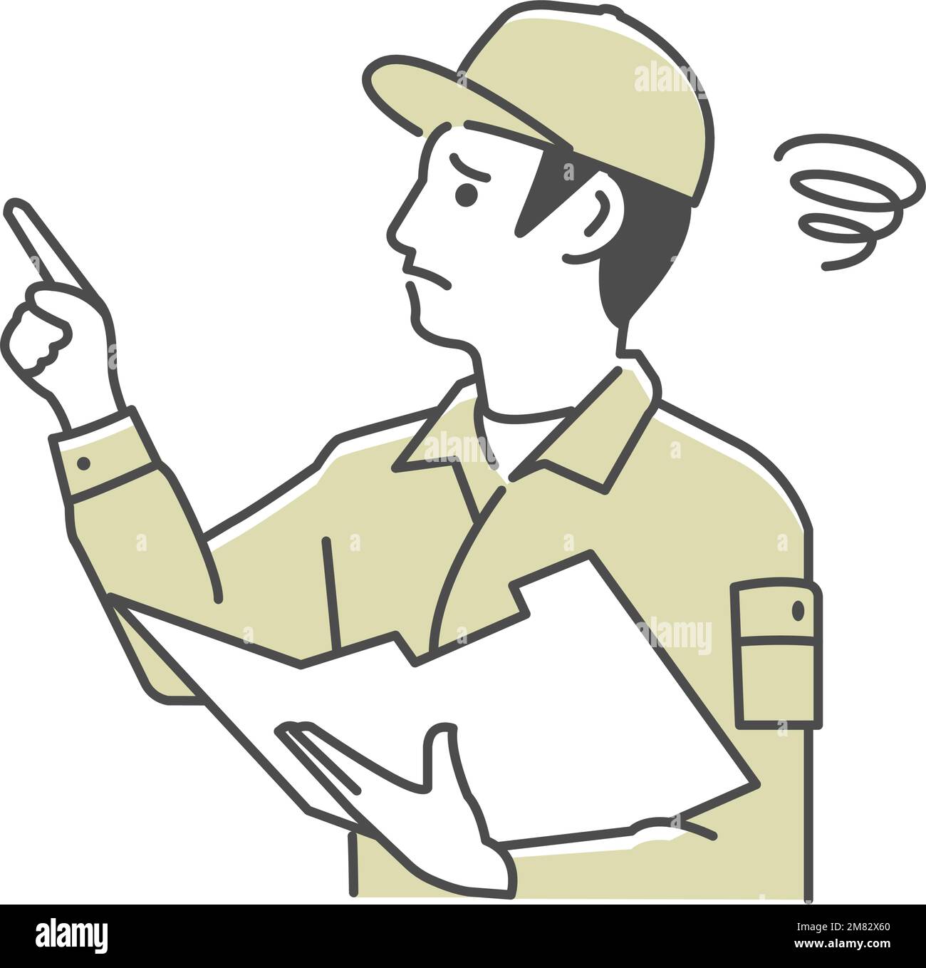 Vector illustration of a male worker doing regular inspection ...