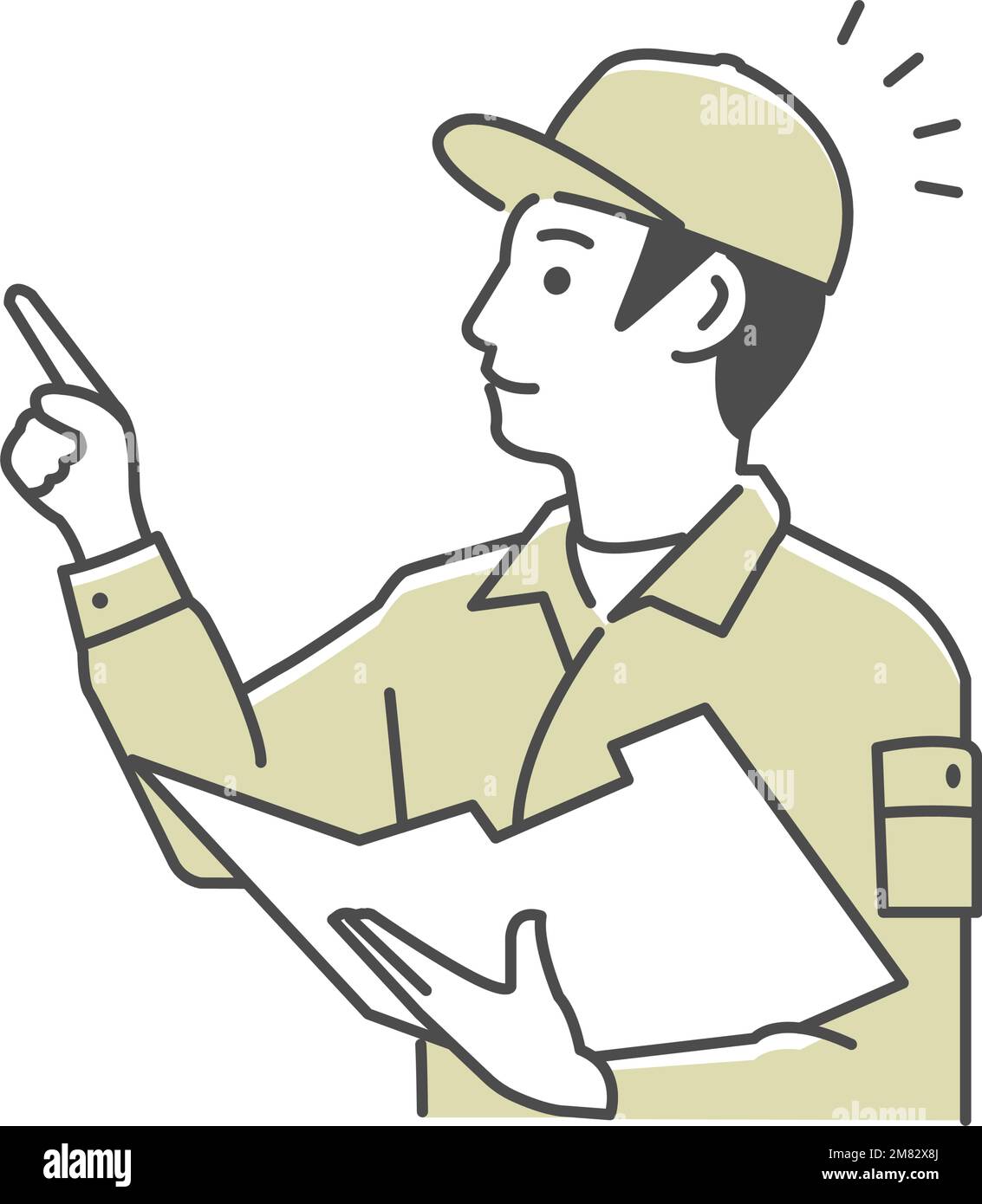 Vector illustration of a male worker doing regular inspection Stock ...
