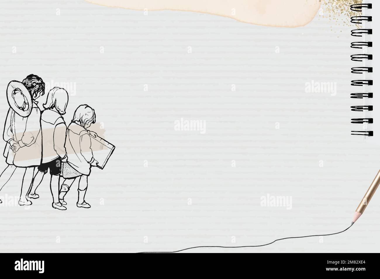 Paper texture background vector with hand drawn student Stock Vector ...