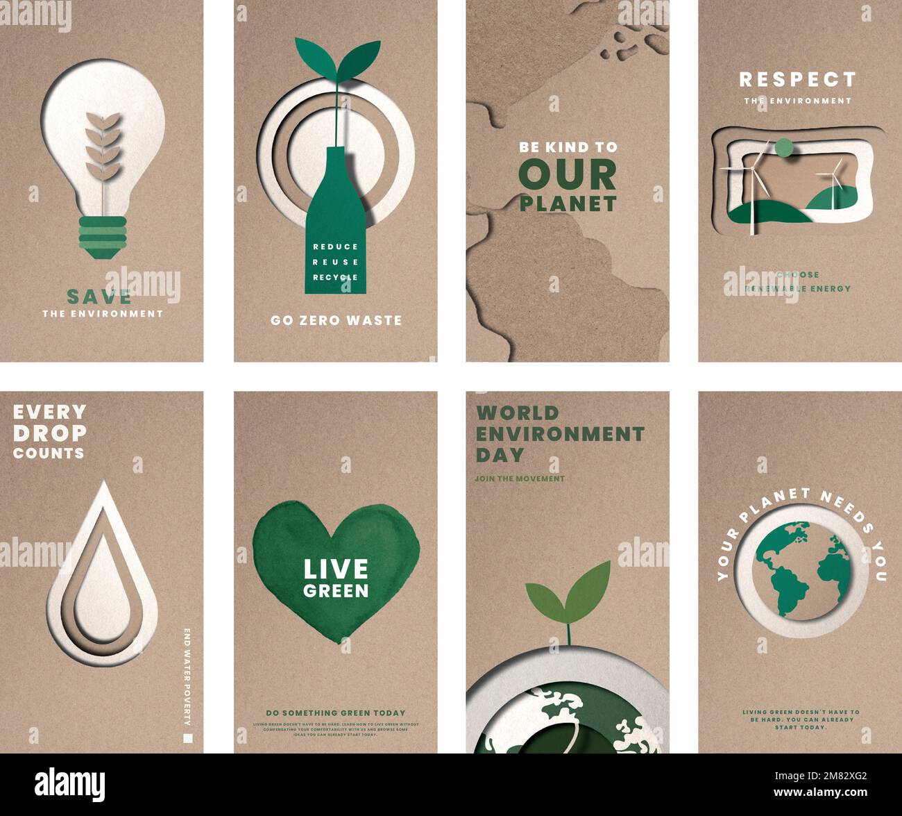 Save the planet templates vector for world environment day campaign set ...