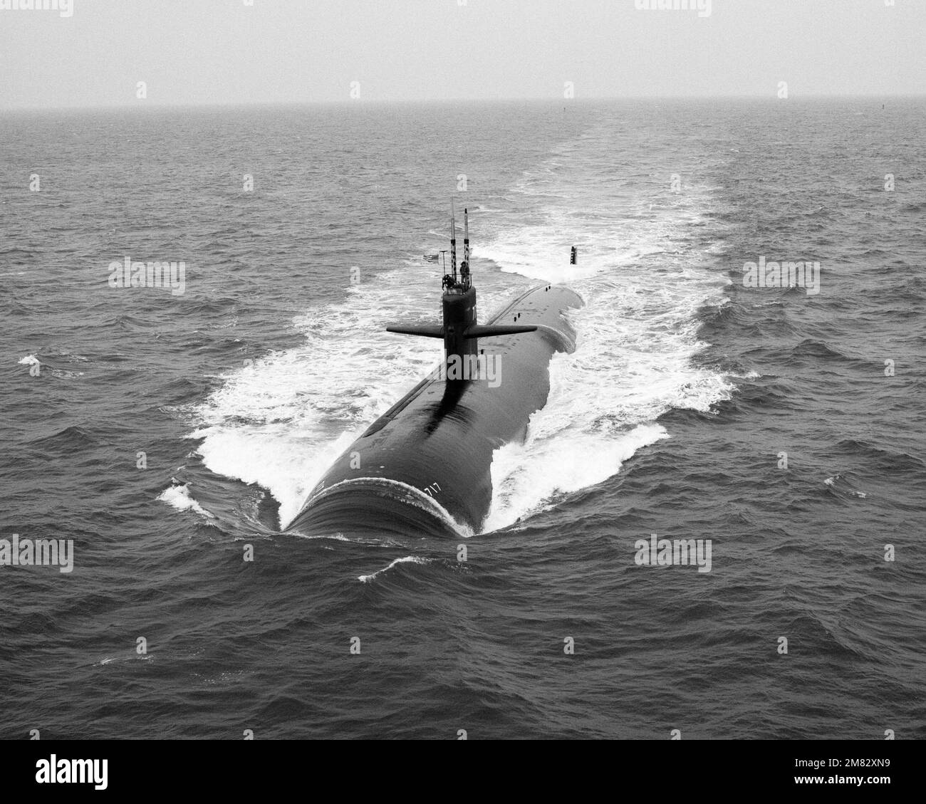An aerial port bow view of the Los Angeles class nuclear-powered attack ...