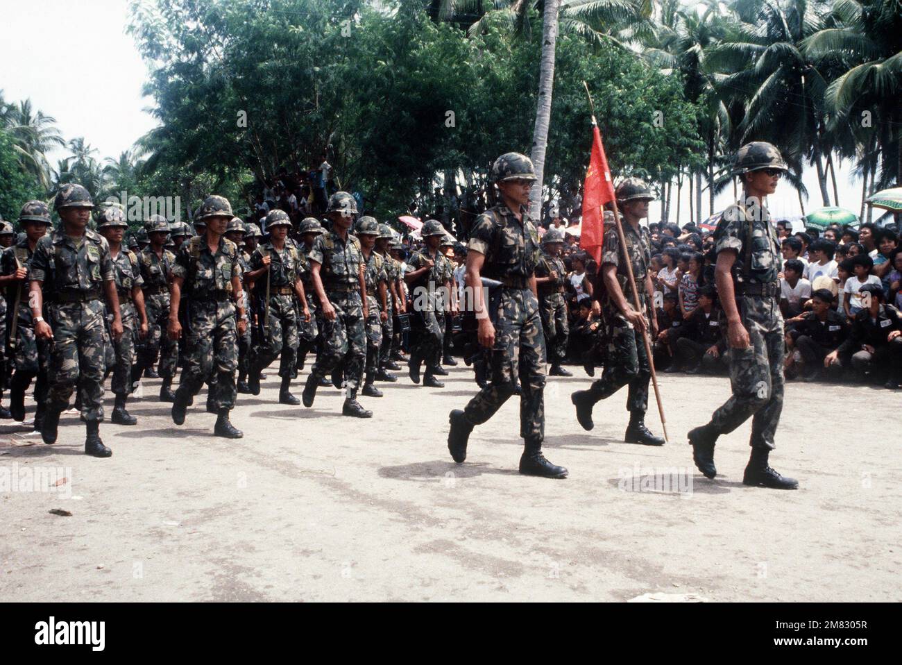 Philippine Marines march in a parade after participating in the ...