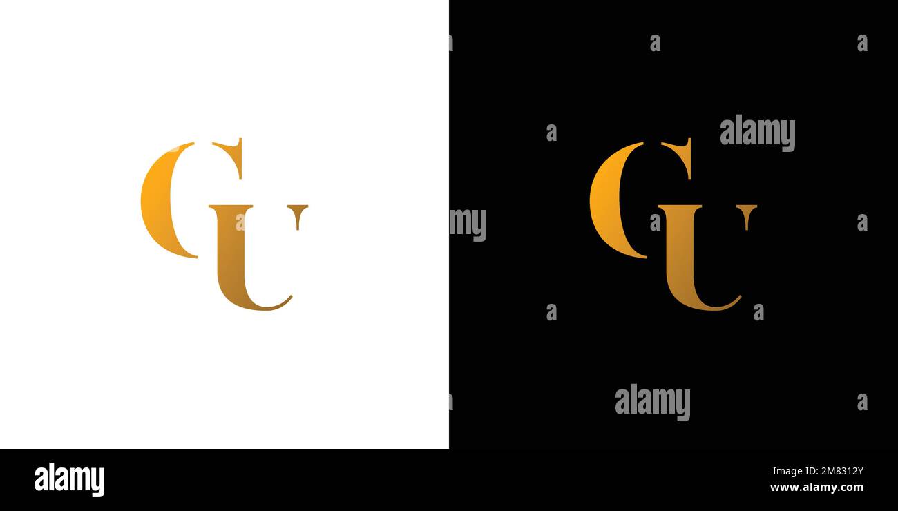 GU letter initial logo design simple and luxury Stock Vector Image ...