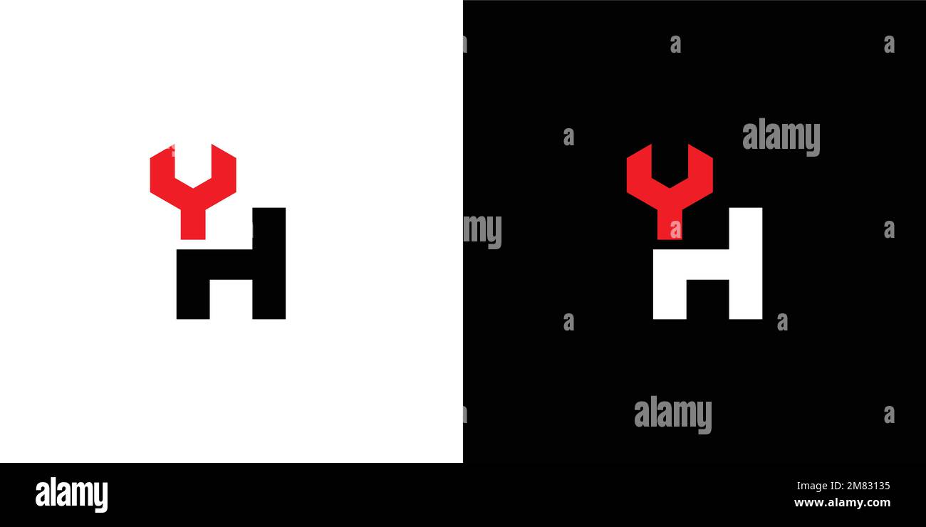 H letter initial engineering logo design modern and unique Stock Vector ...