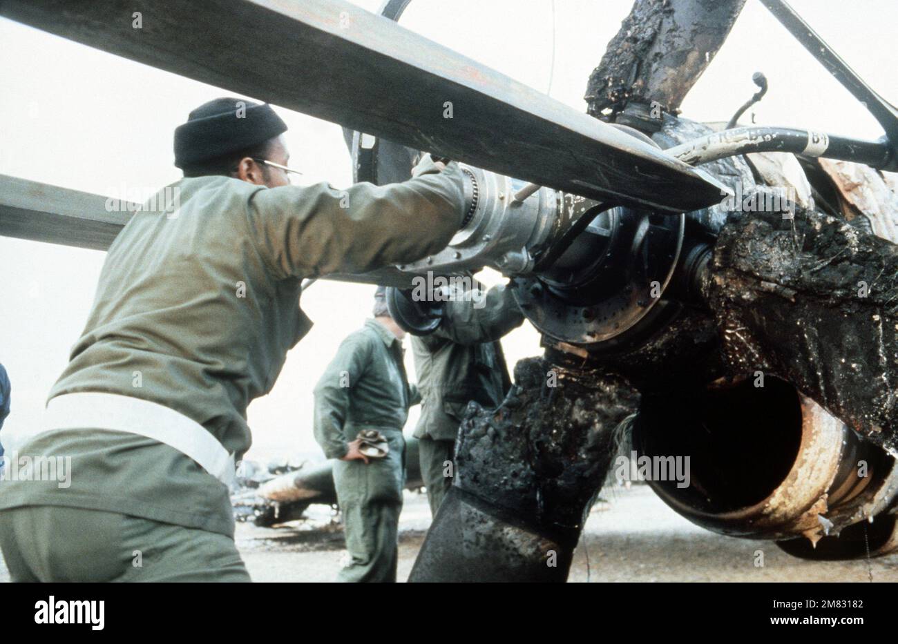 After a crash landing of a 37th Tactical Airlift Squadron C-130E at ...