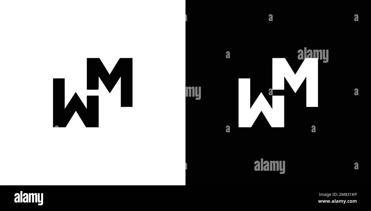 Modern and strong letter WM initials logo design Stock Vector Image ...