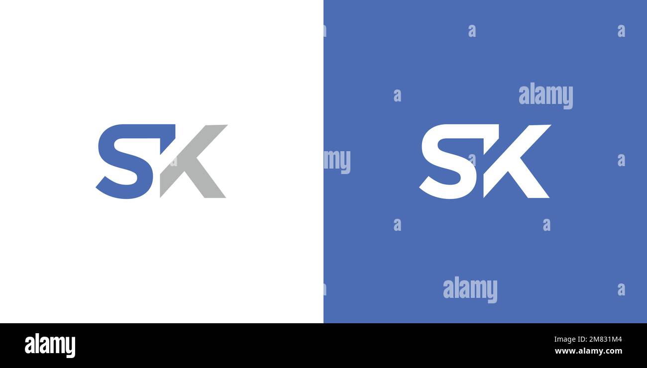 Modern and strong letter SK initials logo design 2 Stock Vector Image ...