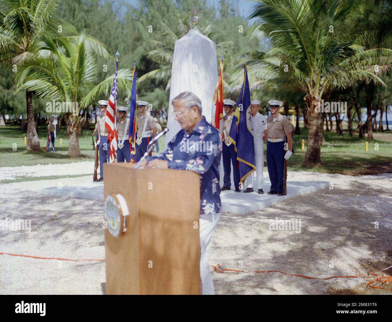 The honorable Ricardo J. Bordallo, governor of Guam, speaks at the ...