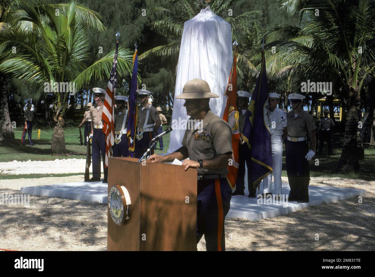 Marine Corps Colonel J. Karl Miller, commander, Marine Barracks Guam ...