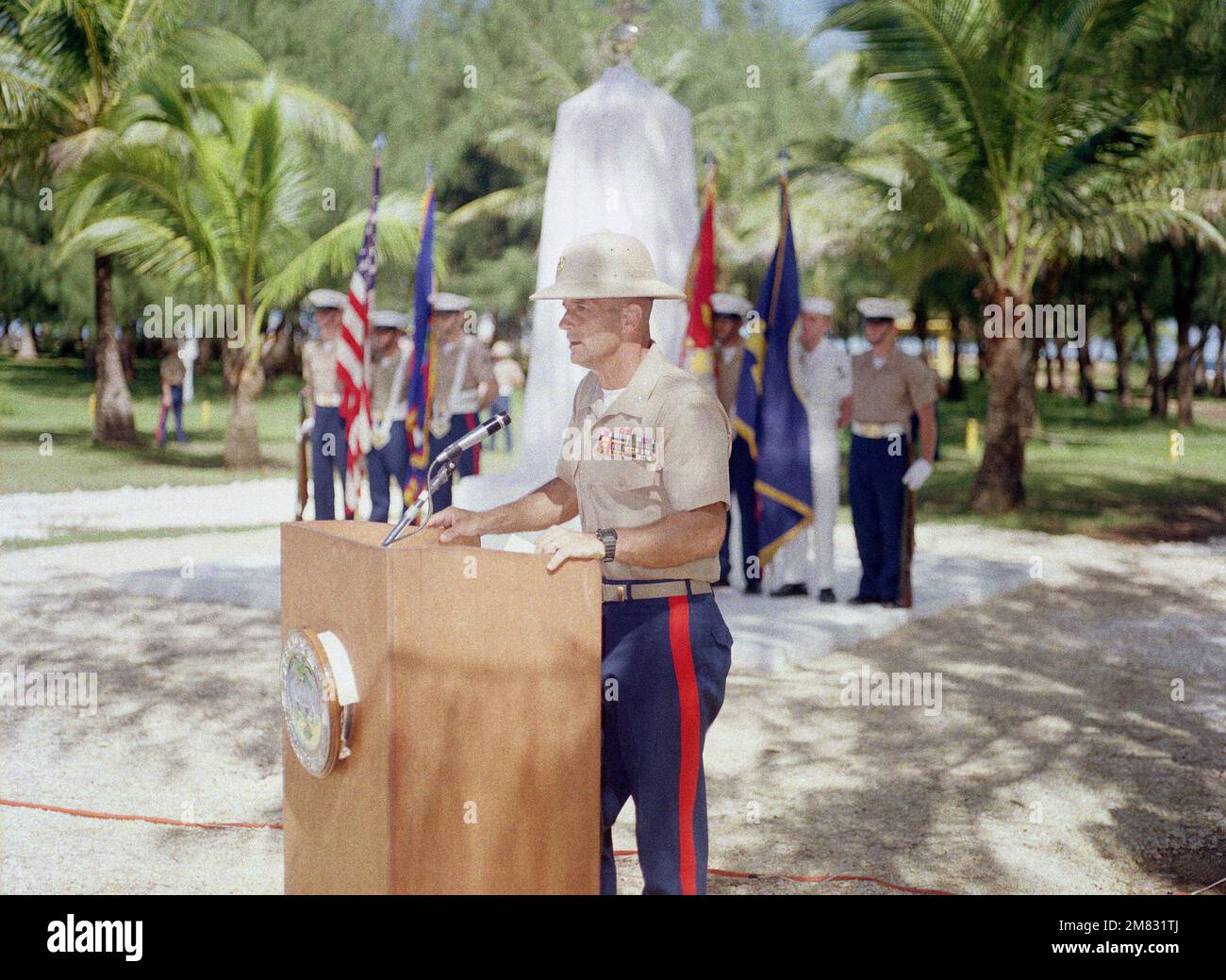 Marine Corps Colonel J. Karl Miller, commander Marine Barracks Guam ...