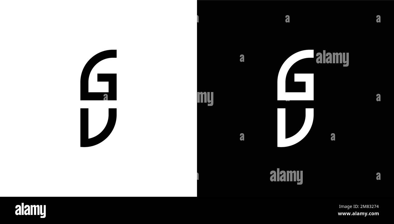 Unique and modern GV letter initial logo design Stock Vector Image ...