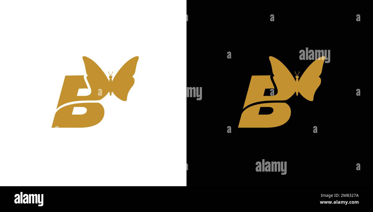 This butterfly logo design with letter B is unique and attractive Stock ...