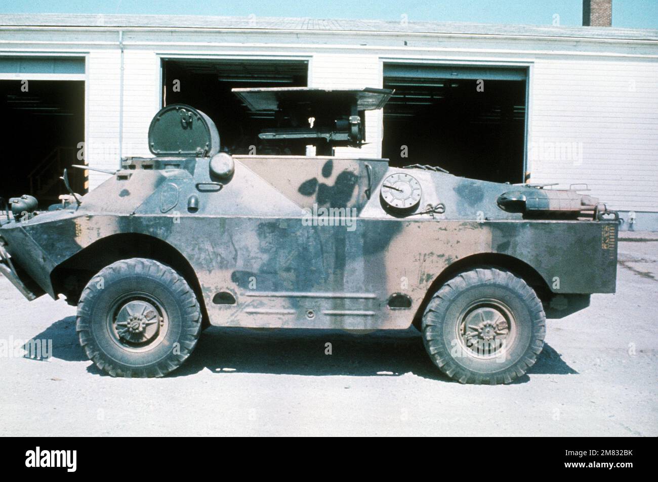 Left side view of a Soviet BRDM-2 amphibious scout car with its Sagger ...