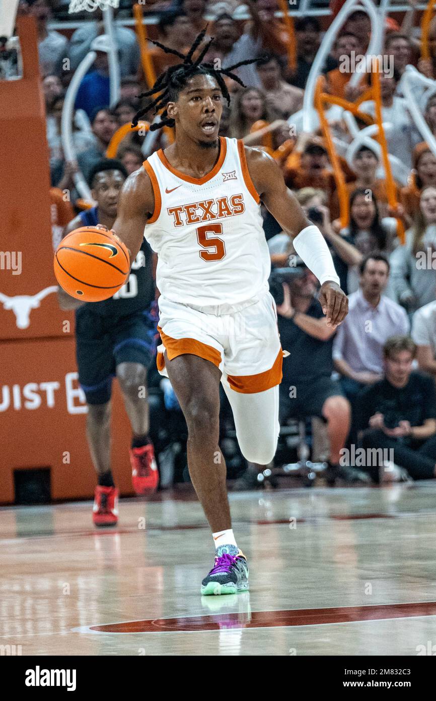 Texas, USA. 11th Jan, 2023. Marcus Carr #5 of the Texas Longhorns in ...