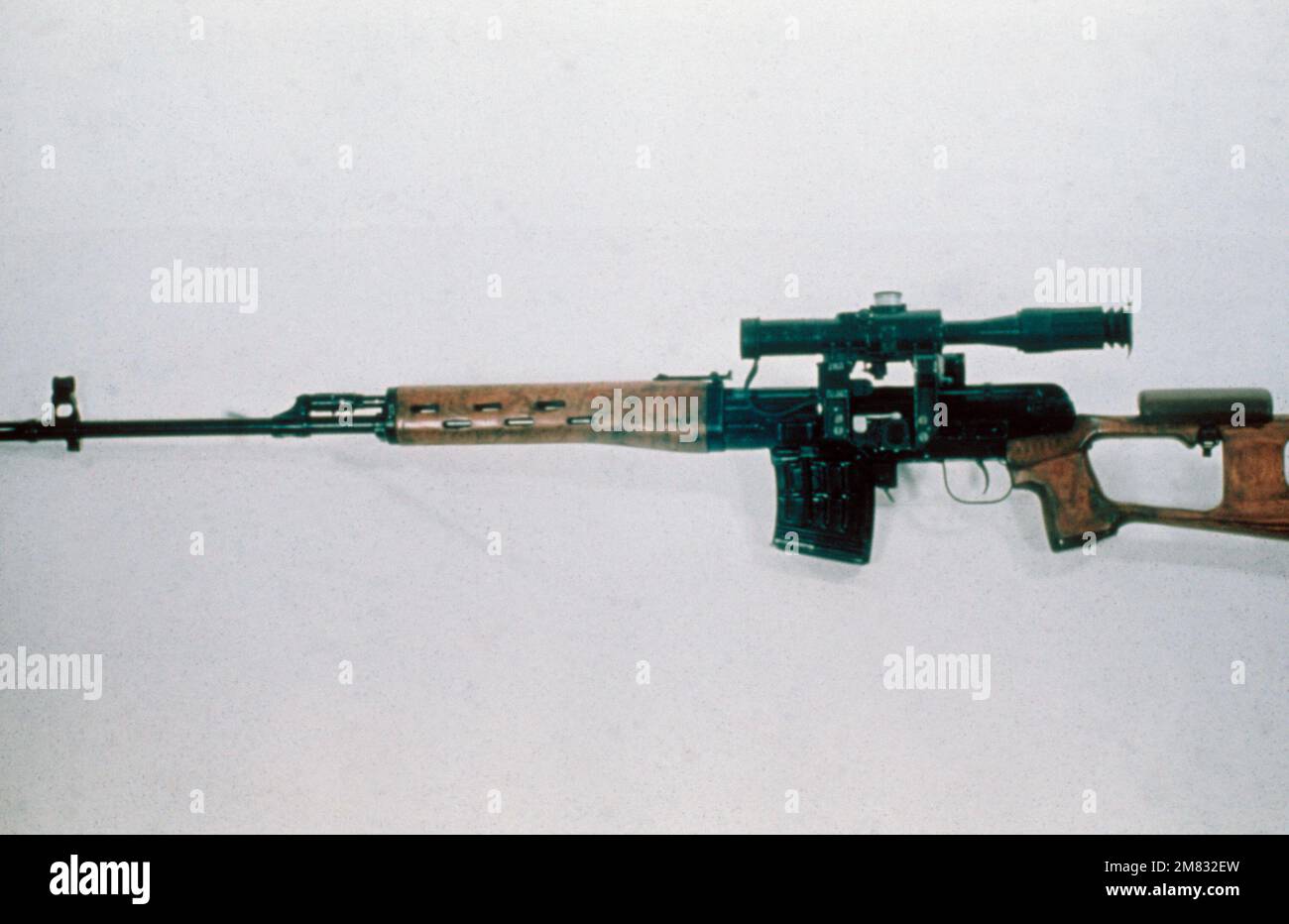 A Soviet 7.62mm Dragunov rifle (SVD) with a PSO-1 4-power sight ...