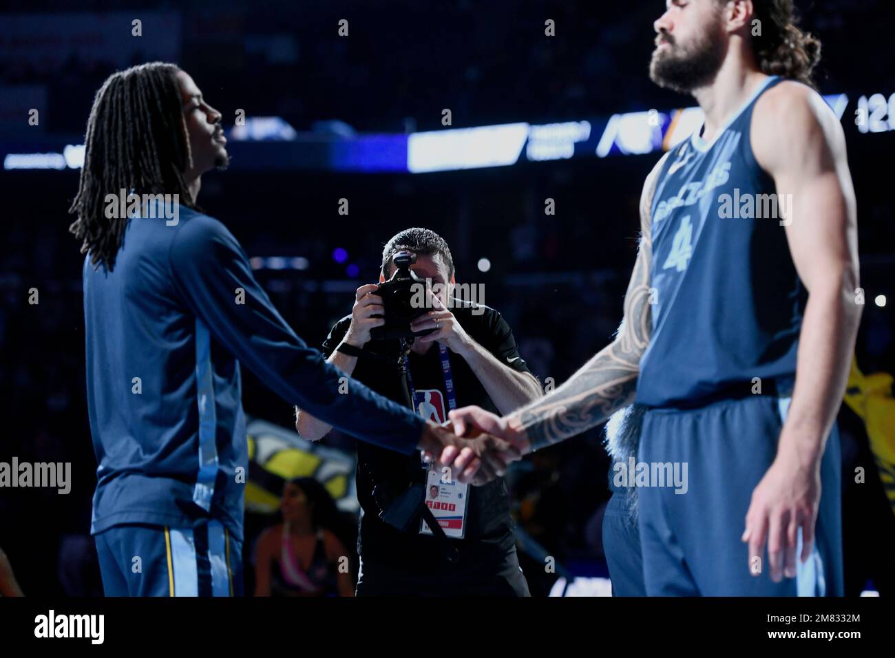 Photographer Joe Murphy takes a photo of Memphis Grizzlies guard Ja ...