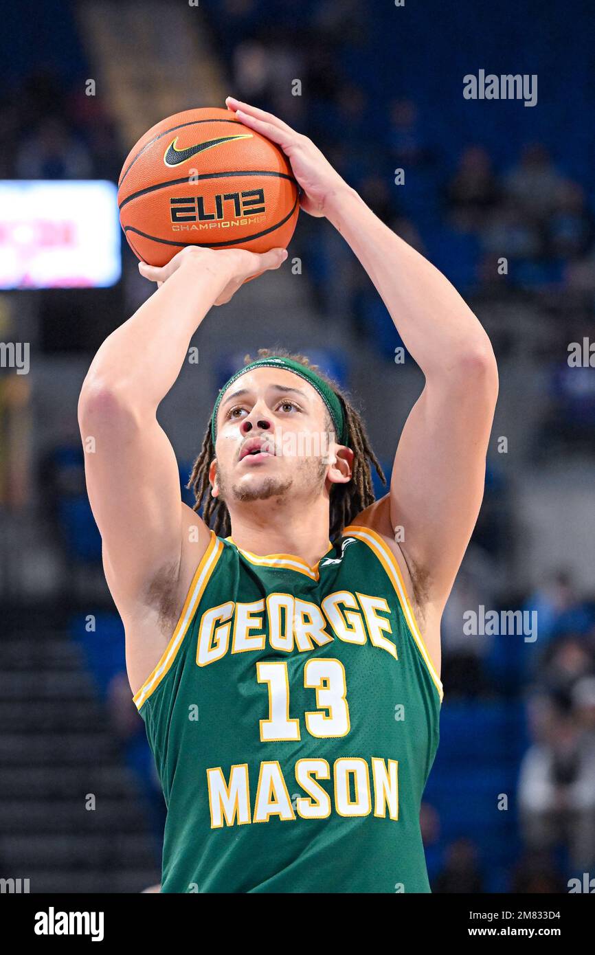 JANUARY 11, 2023: George Mason Patriots forward Josh Oduro (13) takes a ...