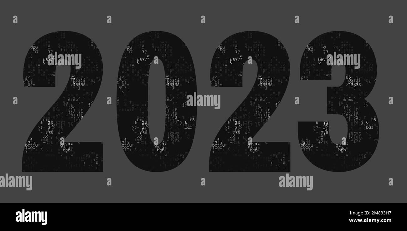 2023 text design using mosaic letters. Brochure design template, card ...