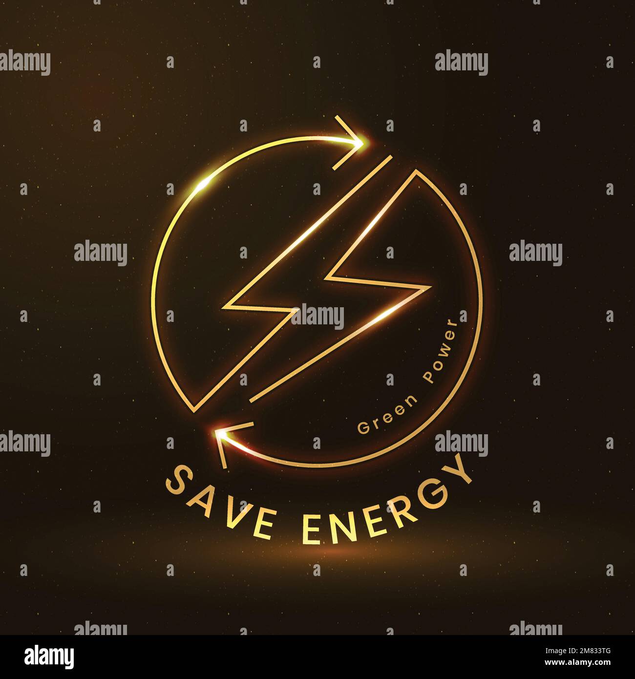 Save energy environmental logo vector with green power text Stock ...