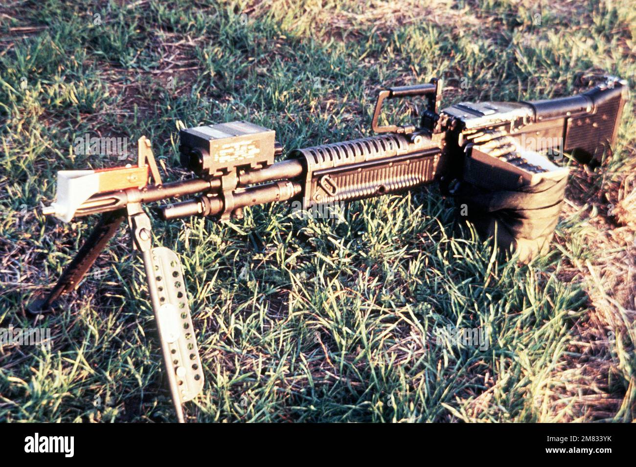 An M60 machine gun with a Multiple Integrated Laser Engagement System ...